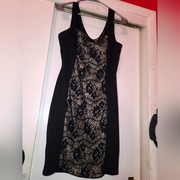 Papaya | Dresses | Large Black Lace Bodycon Dress | Poshmark